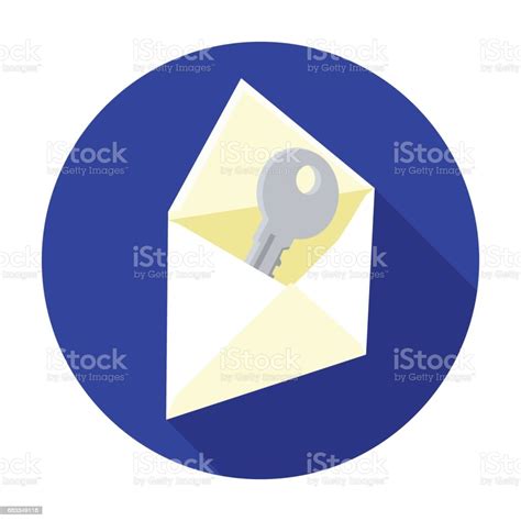 Email With Key Password Icon In Flat Style Isolated On White Background Hackers And Hacking