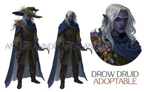 Drow Druid Adoptable Sold By Anndr On Deviantart