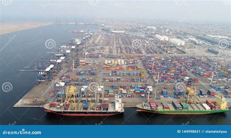 Container Loading And Unloading At Singapore Shipping Container Terminal Editorial Photo