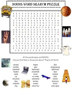 Nouns And Verbs Word Search Puzzles 2 Puzzles By David Filipek