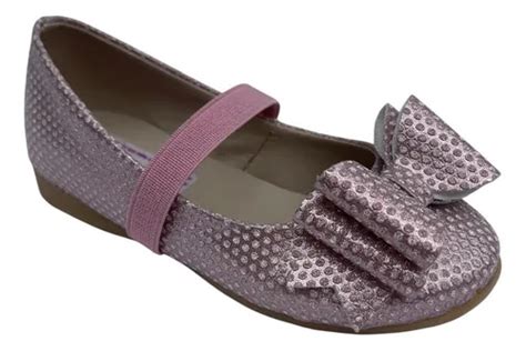 Zapato Zapatilla Balerina Flats Niña Fiesta Rosa Moda Meses Sin Interés