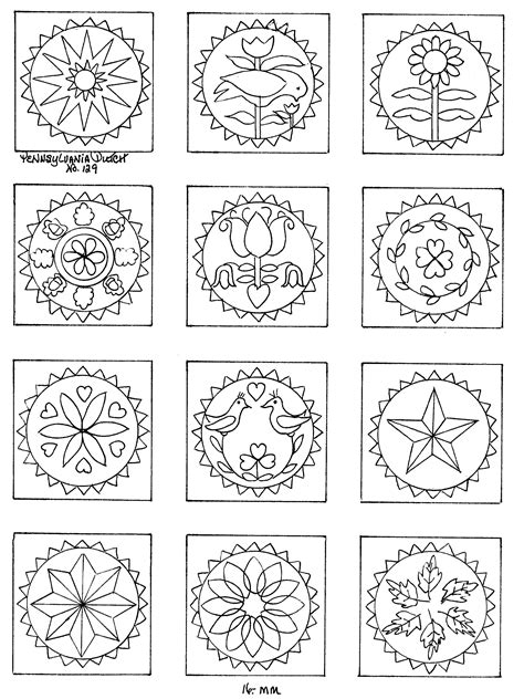 Hex Quilt Embroidery Design Free Printable Papercraft Templates
