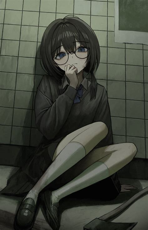 Safebooru 1girl Axe Black Shoes Black Skirt Black Sweater Blue Bow