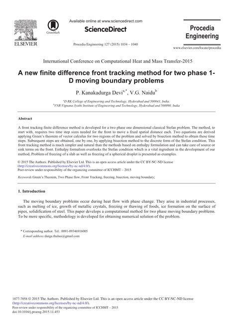 pdf a new finite difference front tracking method for two phase 1 d