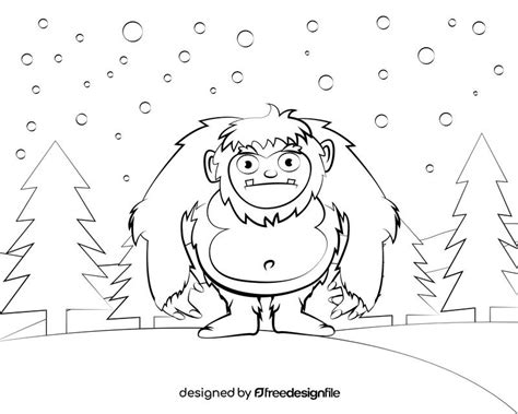 Bigfoot Black And White Vector Free Download