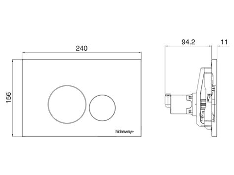 Hideaway Round Buttonplate Inwall Metal Chrome From Reece