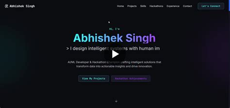 Portfolio Webdevelopment 3ddesign Reactjs Gsap Framermotion Abhishek Singh
