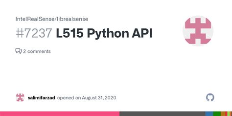 L515 Python API Issue 7237 IntelRealSense Librealsense GitHub