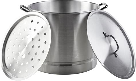 Imusa 16 Qt Tamale Steamer Vaporera Stock Pot Aluminum Tamalera Home And Kitchen