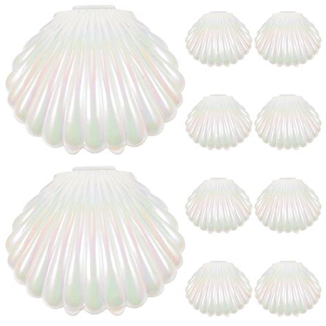 Eease 30pcs Sea Shells Candy Boxes Seashell Party Favor Containers Mini Sea Shell Storage Case