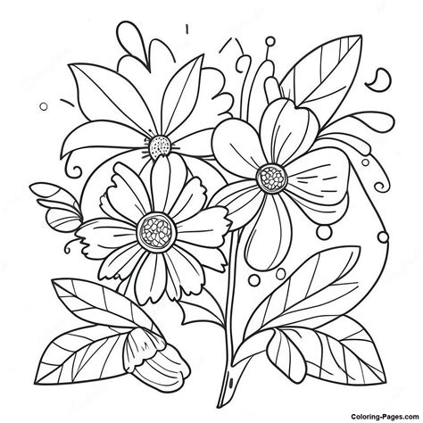 Summer Flowers Coloring Page Coloring