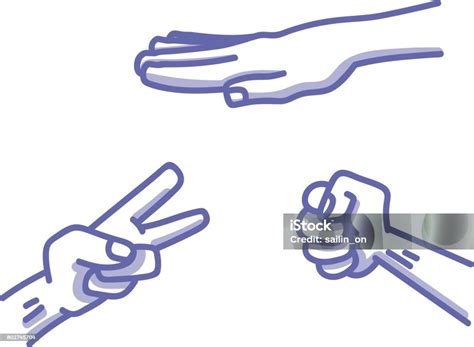 Vetores De Jogo De Pedra Papel E Tesoura Ilustração E Mais Imagens De Arte Linear Arte Linear