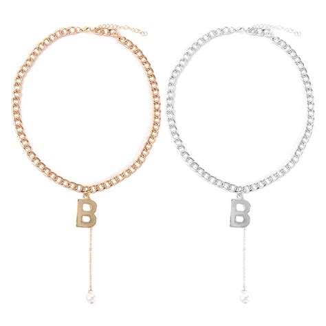 Buy Jewelry Pearl Tassel T Hip Hop Letter B Necklace Thick Chain