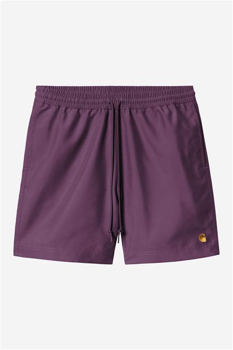 Carhartt Wip Chase Swim Trunks Huckleberry Gold Official Online Store