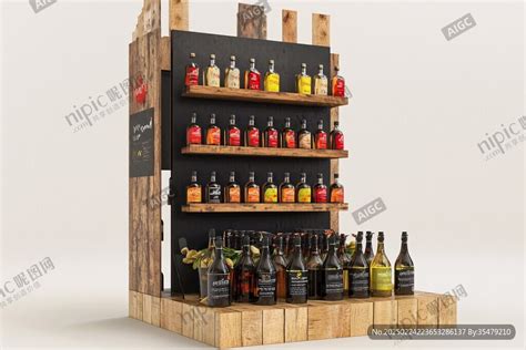 Ai创作图洋酒展示架 酒水展示架 酒水酒架 饮料展示架 酒吧存酒架 果酒货架 酒架酒坊 高端酒架 酒架展示 酒水展柜 酒品展架 酒水陈列柜