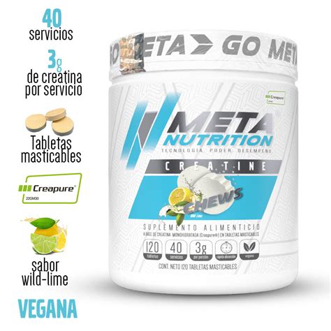 Creatine Chews Creapure® 120 Tabletas Masticables Sabor Wild Lime