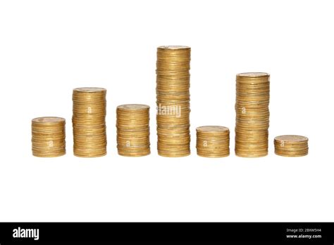 Diagram Of Golden Coins Stock Photo Alamy