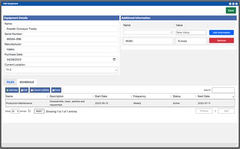 Equipment Equitable Software
