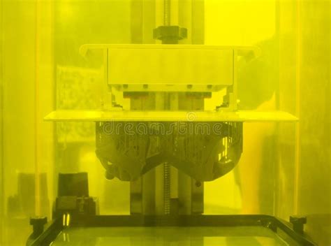 3d Printer Working Process 3d Printing Stereolithography Photopolymerization Sla Stock Image