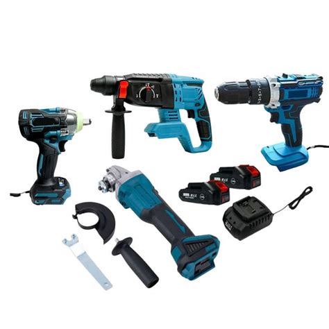 Tool Boxes And Sets 4 Pieces Heavy Duty Power Tool Set Battery Packs