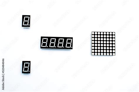 8x8 Led Matrix Led Matrix Composition With Digital Indicator On Isolated White Background