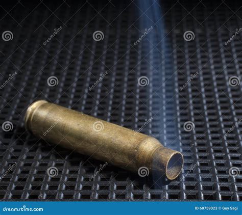 Smoking Ammo Stock Image Image Of Bronze Round White 60759023