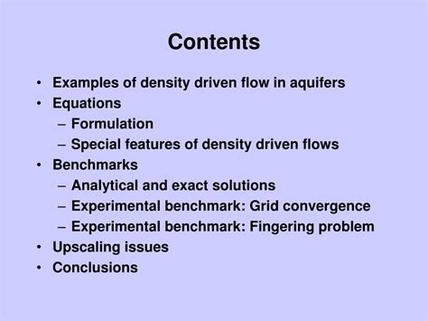 Ppt Density Driven Flow In Porous Media How Accurate Are Our Models