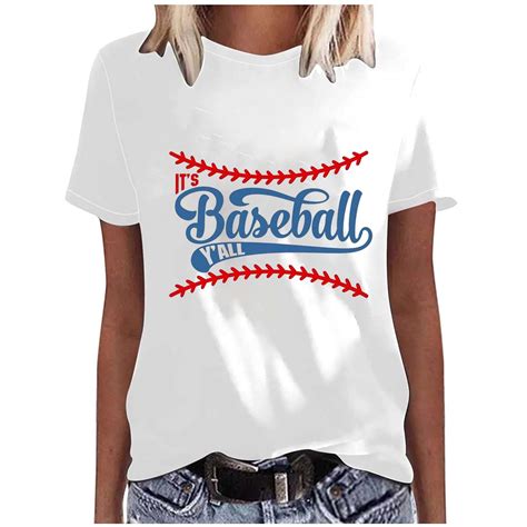 Aboser Womens Vintage Baseball T Shirts Casual Short Sleeve Tee Shirt