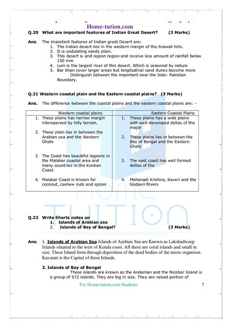 Important Questions For Cbse Class 9 Sst Geography Chapter 2 Physical