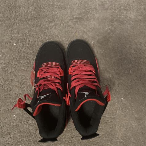 Jordan 4 Red Thunders Reps Good Reps Red Depop