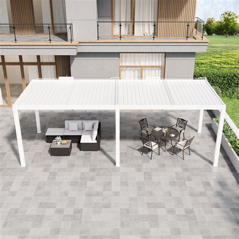 Mondawe 10x20 Ft Aluminum Outdoor Pergola Gazebo With Adjustable