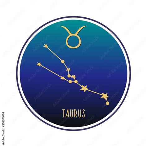 Taurus Constellation Taurus Vector Color Sketch Constellation And