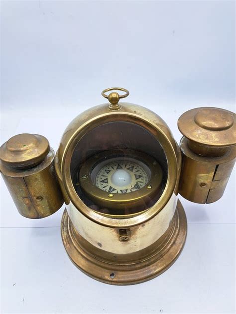 Binnacle With Compass Brass Compass With Compass House Auction