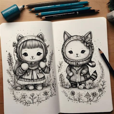 Discover The World Of Cute Drawings Premium Ai Generated Image