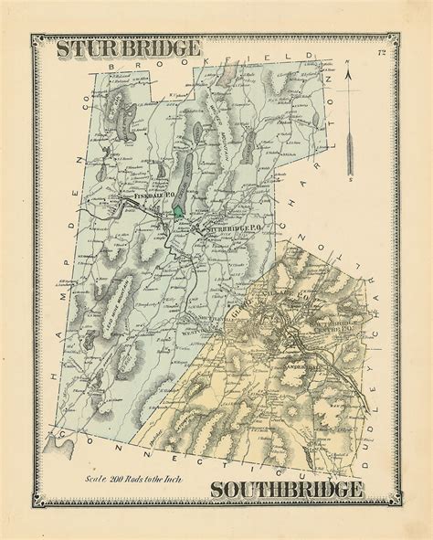 Towns Of Sturbridge And Southbridge Massachusetts 1870 Map