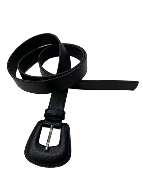 Cinto Couro SintÉtico Com Fivela Encapada Preto