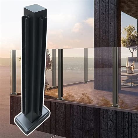 Lxxw Glass Railing Post Glass Railing Post Black Glass