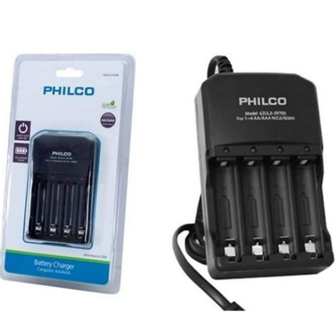Cargador Para 4 Pilas Aa Y Aaa Con Cable Philco Lider