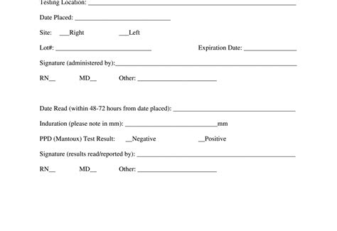 Printable Blank Tb Skin Test Form Template Printable Free Templates