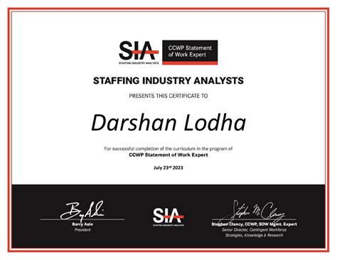 Darshan Lodha Ccwp Sow Mgmt Expert On Linkedin Sia Ccwp