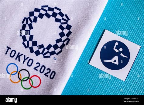 Tokyo Japan January 20 2020 Handball Pictogram For Summer Olympic