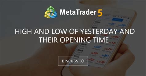 High And Low Of Yesterday And Their Opening Time Downtrend Mql4 And