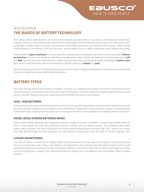 Whitepaper Battery Technology En Download Free Pdf Lithium Ion