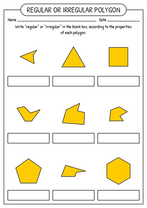 12 Regular Polygon Shapes Worksheet