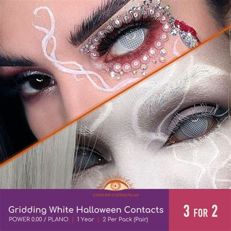 Gridding White Halloween Contacts Ccus Eyewear Premium Colored Contacts