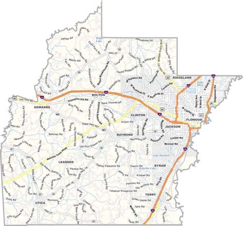 Hinds County Map Mississippi Us County Maps
