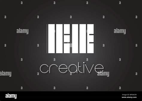 Ee E E Creative Letter Logo Design With White And Black Lines Stock