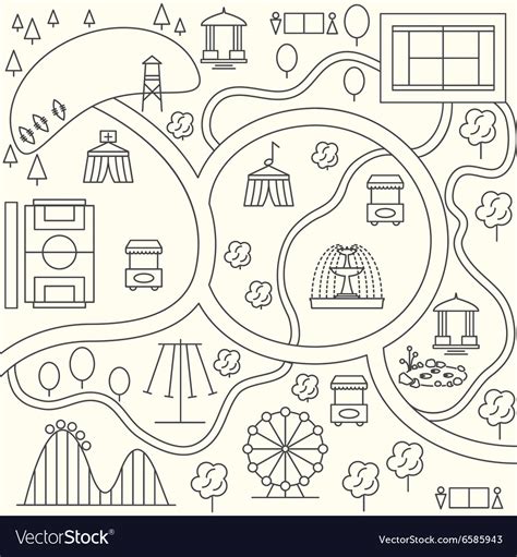 Theme Park Map Template Free Templates Printable