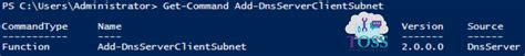 add dnsserverclientsubnet powershell cmdlets toss
