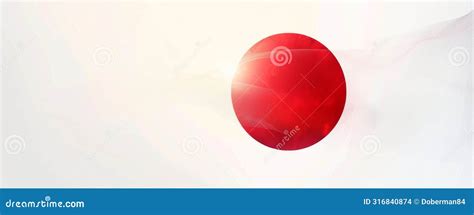 Radiant Red Sun Symbol On Japanese Flag With Minimalist White